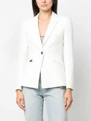 Philipp Plein Rhinestone-logo Blazer - White