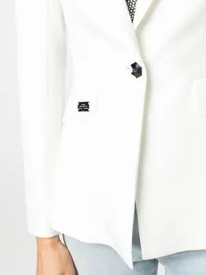 Philipp Plein Rhinestone-logo Blazer - White