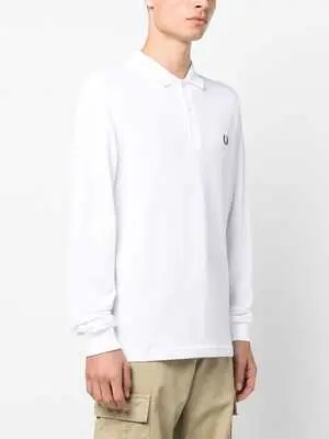 Fred Perry Crest-motif Polo Shirt - White