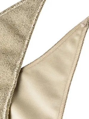Oseree Metallic-thread Halterneck Bikini - Gold