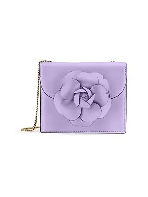 Oscar De La Renta Mini Tro Leather Shoulder Bag - Lavender