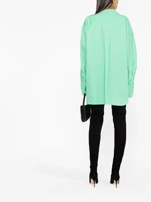 Attico Asymmetric Cotton Shirt - Green