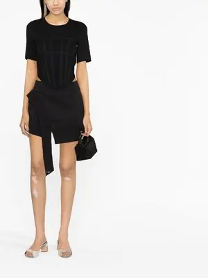 Attico Asymmetric Hem Pencil Skirt