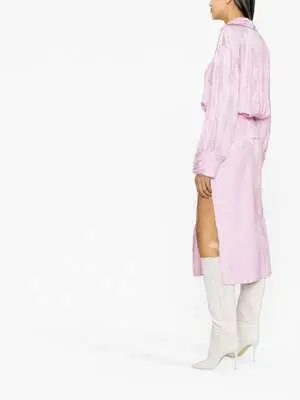 Attico Logo-jacquard Satin Shirt Dress