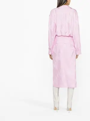 Attico Logo-jacquard Satin Shirt Dress