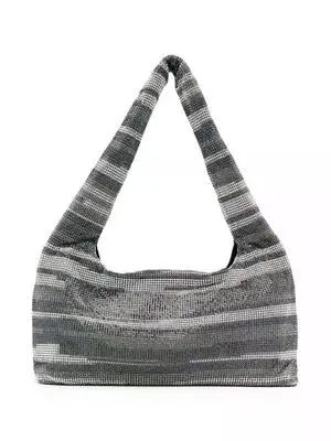 Kara Armpit Crystal-embellished Mesh Bag - Grey