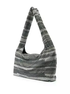 Kara Armpit Crystal-embellished Mesh Bag - Grey