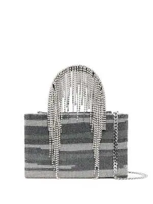 Kara Crystal-embellished Fringe Tote Bag - Silver