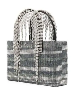 Kara Crystal-embellished Fringe Tote Bag - Silver
