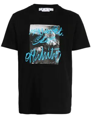 Off-White Graphic-print Crew Neck T-shirt - Black