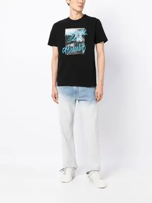 Off-White Graphic-print Crew Neck T-shirt - Black