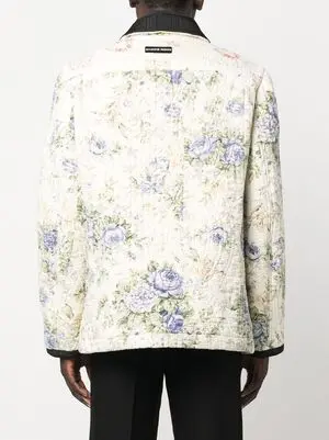 MARINE SERRE Boutis Floral-print Quilted Jacket - Neutrals