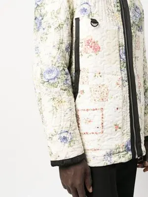 MARINE SERRE Boutis Floral-print Quilted Jacket - Neutrals