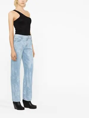 Stella McCartney Crinkle-effect Straight-leg Jeans
