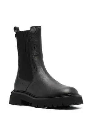 FERRAGAMO Double Gancini Leather Chelsea Boots