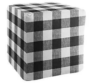 SORRA HOME Buffalo Plaid 18' Foam Pouf