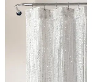 LUSH DECOR Night Sky String Thread W/lining Shower Curtain By