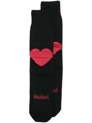 DOUBLET Heart Motif Ankle Socks - Black