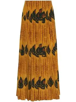 Altuzarra Patterned Pleated Midi Skirt