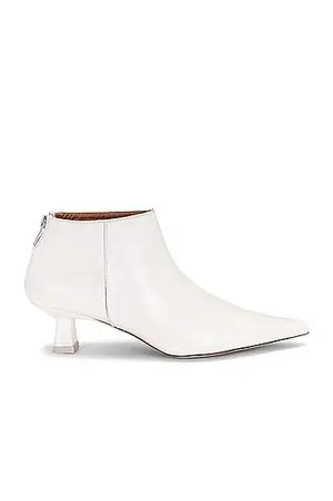 GANNI Soft Pointy Crop Boot In Ivory