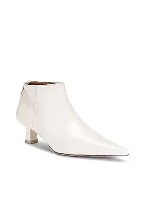 GANNI Soft Pointy Crop Boot In Ivory