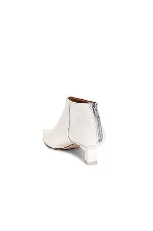 GANNI Soft Pointy Crop Boot In Ivory