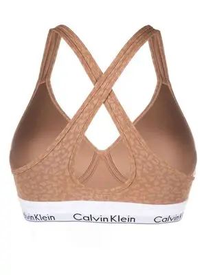 Calvin Klein Leopard-print Logo-band Bralette
