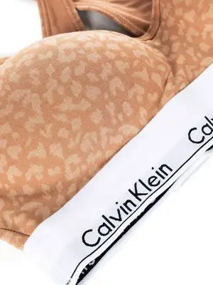 Calvin Klein Leopard-print Logo-band Bralette