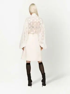 Dolce & Gabbana Front-slit Tweed Midi Skirt - White