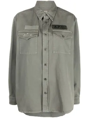A.p.c. Logo-patch Shirt Jacket