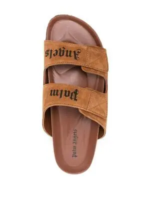 Palm Angels Logo-print Slide Sandals - Brown
