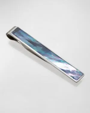 M CLIP Apos;s Gray Mother-of-pearl Tie Bar - Silver