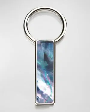 M CLIP Mother-of-pearl Key Ring - Silver