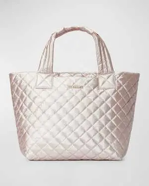 Mz Wallace Metro Deluxe Small Quilted Nylon Tote Bag - Light Pink