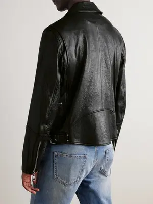 Alexander McQueen Slim-fit Zip-detailed Leather Biker Jacket