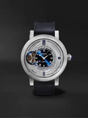 BOVET Récital 21 Limited Edition Hand-wound Perpetual Calendar Titanium Watch - Blue
