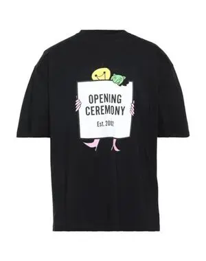 Opening Ceremony Man T-shirt Grey Size S Cotton Black