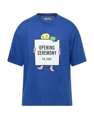 Opening Ceremony Man T-shirt Grey Size S Cotton Blue