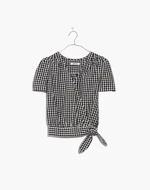 Madewell Gingham Wrap Top