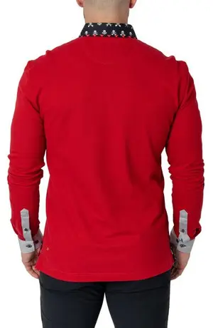 MACEOO Newton Solid Head Long Sleeve Polo