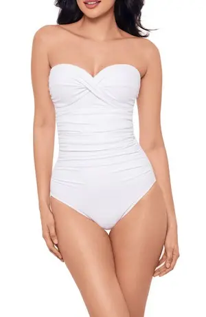 MIRACLESUIT® Miraclesuit® Rock Solid Madrid Bandeau One-Piece Swimsuit White