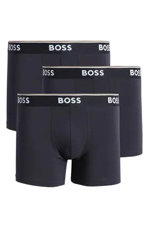 BOSS 3-pack Power Stretch Cotton Boxer Briefs - Deep Blue
