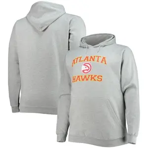 Profile Heathered Gray Atlanta Hawks Big & Tall Heart & Soul Pullover Hoodie - Heather Gray