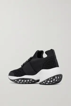 ROGER VIVIER Viv Run Crystal-embellished Sneakers - Black