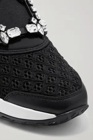 ROGER VIVIER Viv Run Crystal-embellished Sneakers - Black