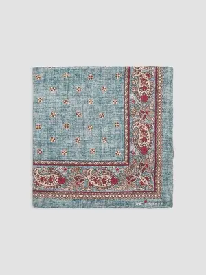 Kiton Silk Pocket Square Red