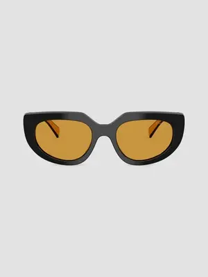 Prada 53mm Oval Sunglasses - Black