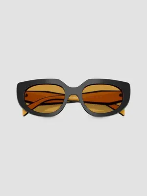 Prada 53mm Oval Sunglasses - Black