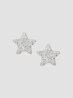 Lele Sadoughi Crystal Pavé Star Button Earrings
