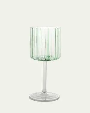 TUTTOATTACCATO Striped Wine Glass - Green